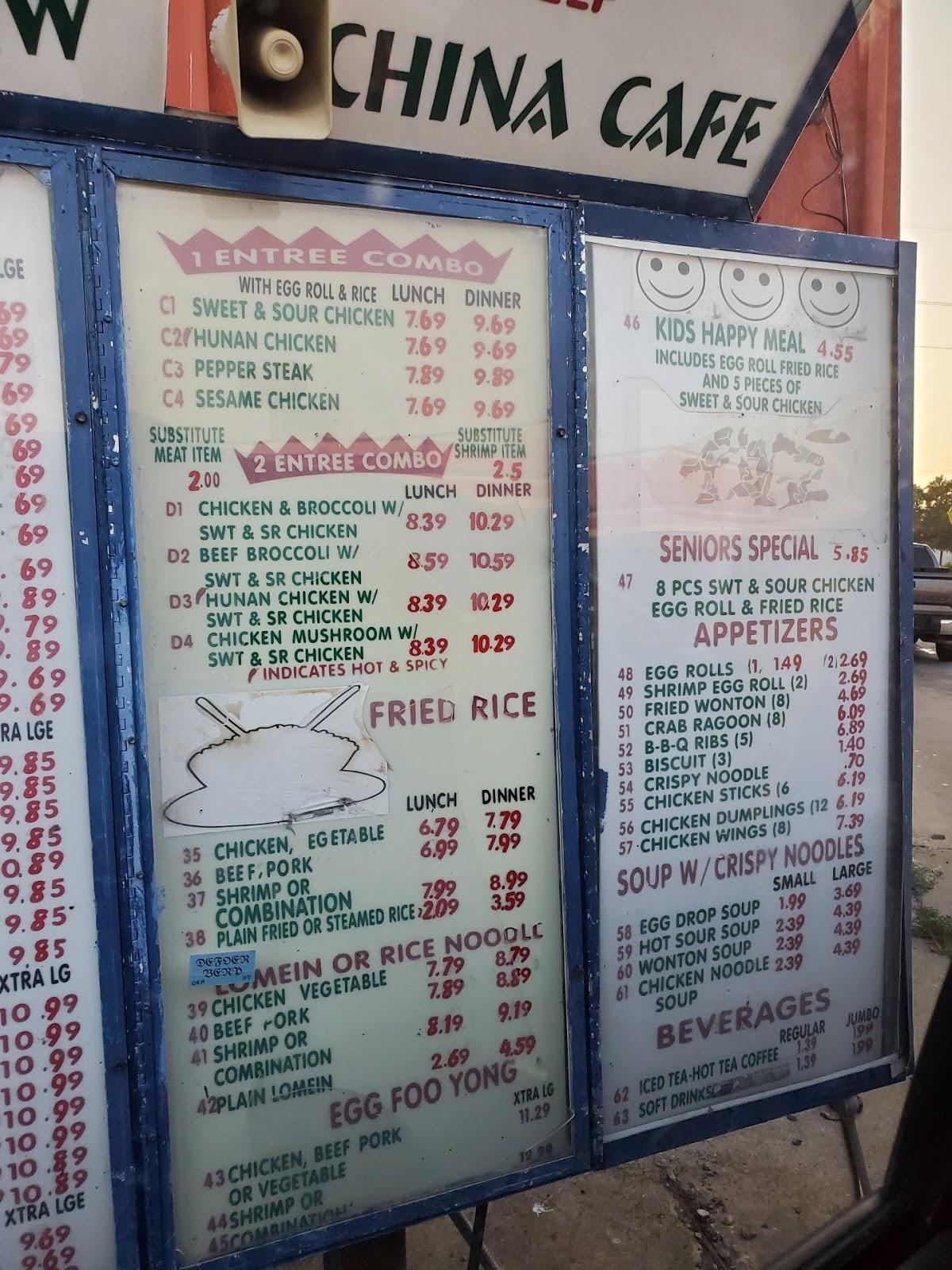 Menu at New China Cafe, Corpus Christi, S Port Ave