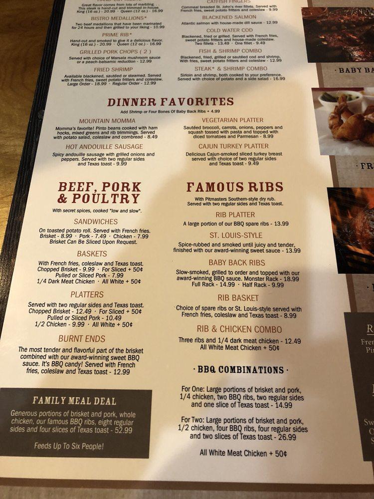 Menu at Pit Master BBQ, DeLand, US-17