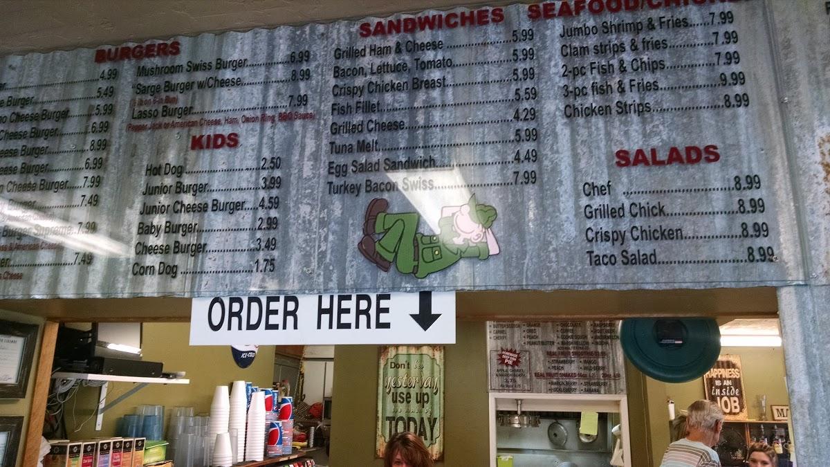 Menu at Beetle Bailey Burgers restaurant, Culver