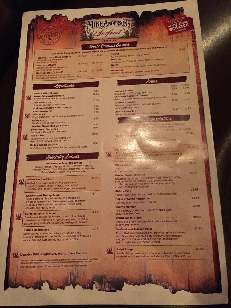 Menu at Mike Anderson's - Gonzales restaurant, Gonzales