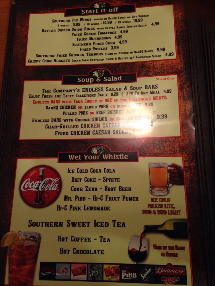 Menu at Southern Pig & Cattle Co. Stuart BBQ, Stuart