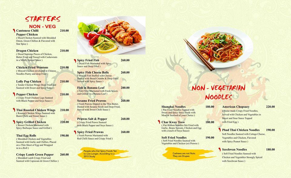 Menu at Tasty China, Chennai