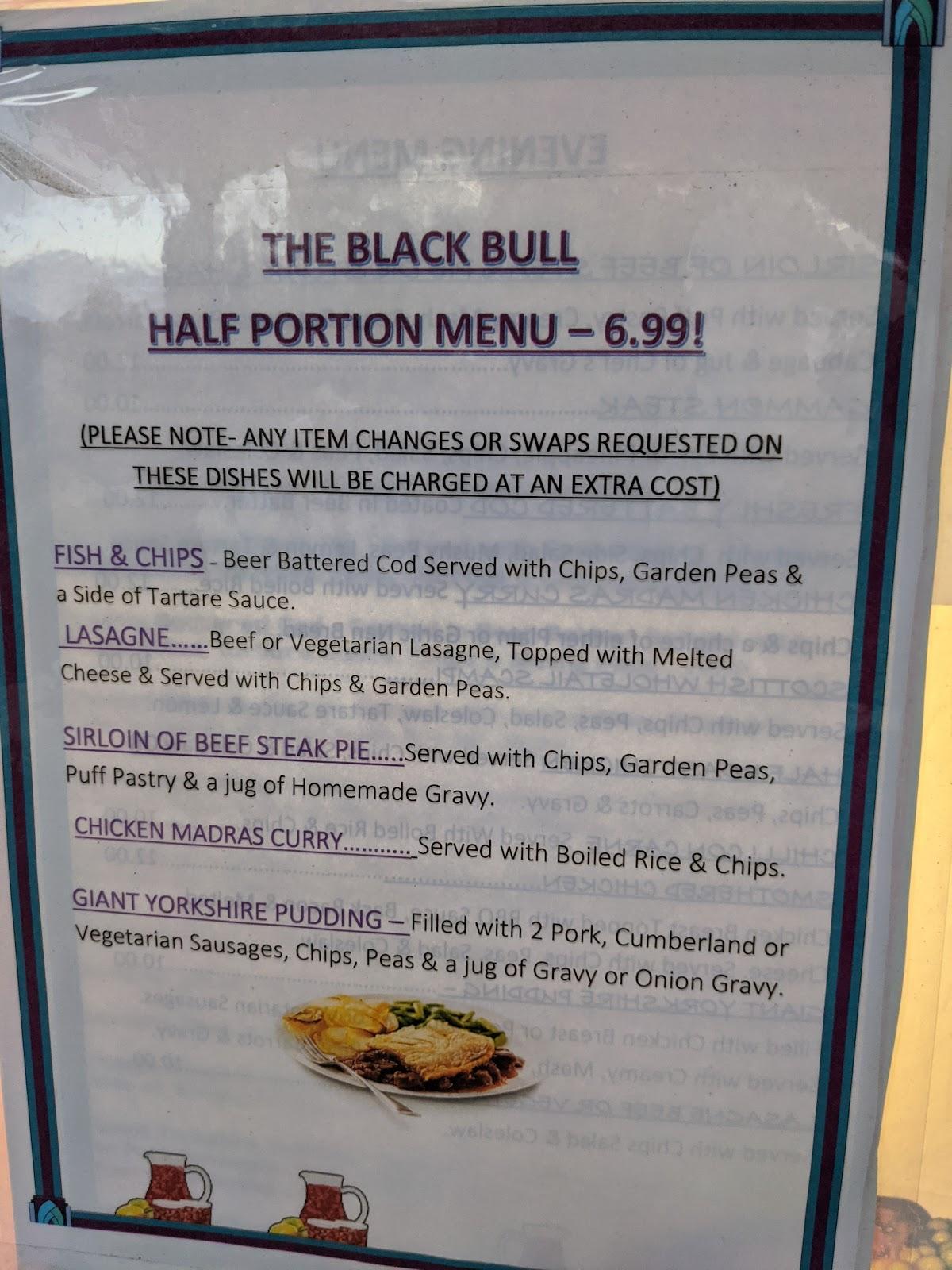 Menu at The Black Bull pub & bar, Costa Teguise