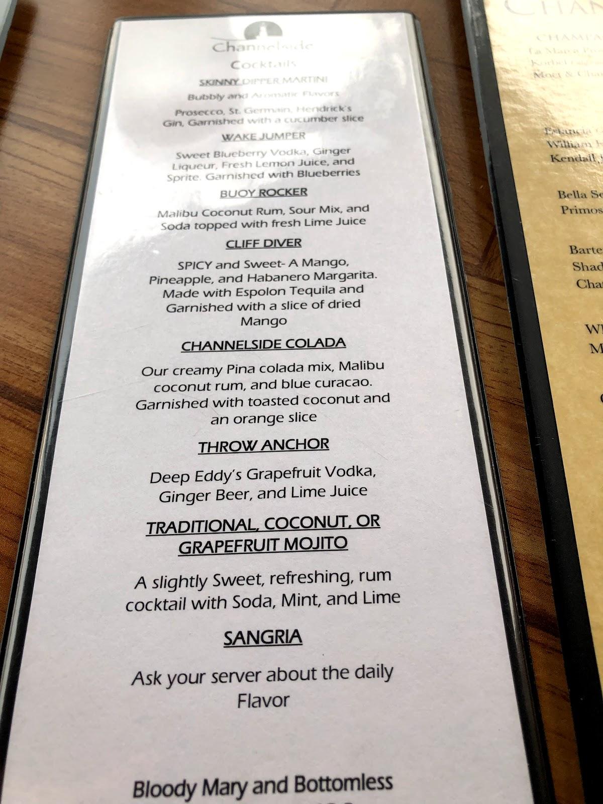 Menu at The Channelside pub & bar, Clayton
