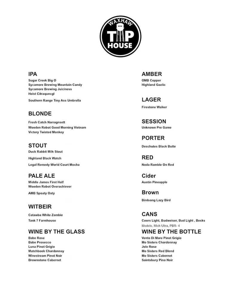 Menu at Blue Lagoon Cafe, Waxhaw