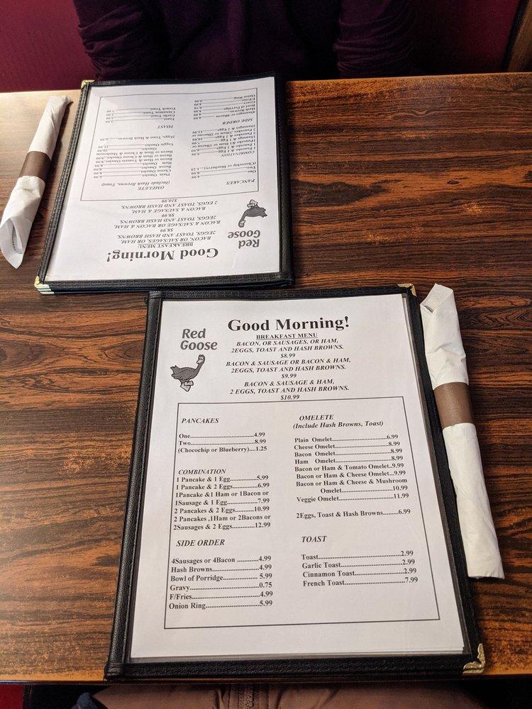Menu at Red Goose Restaurant, Edmonton