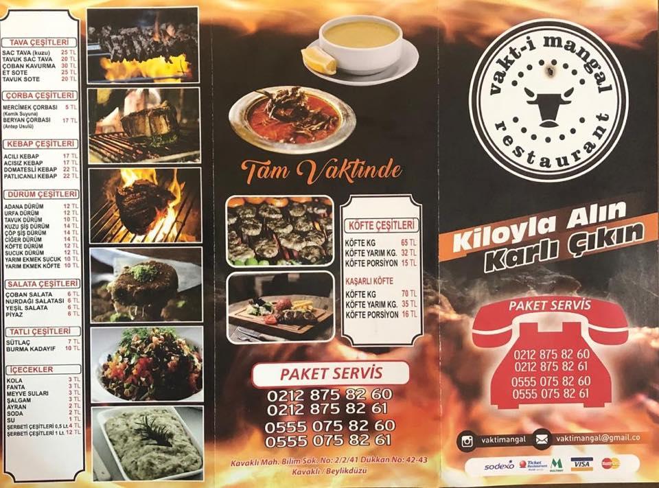 Menu at vakti mangal, Büyükçekmece