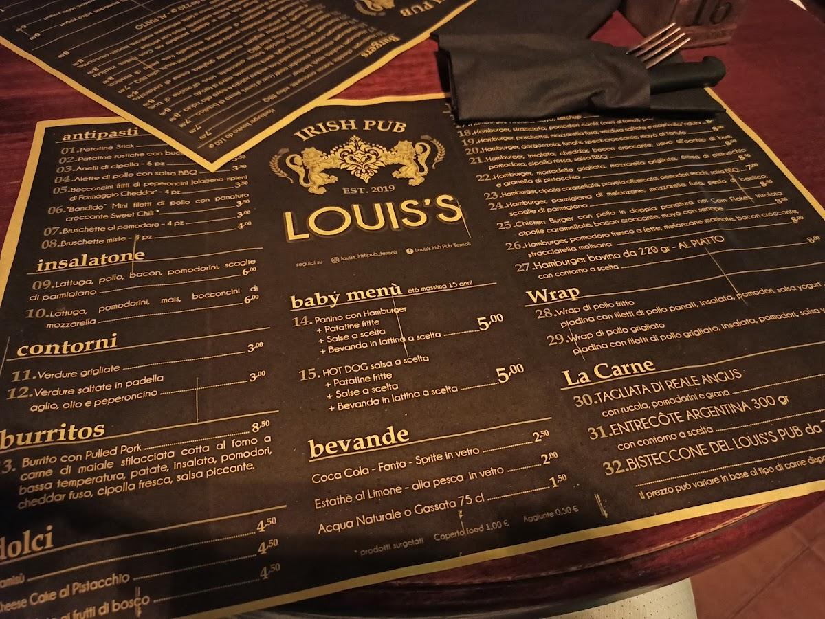 Menu da Louis's pub & bar, Termoli