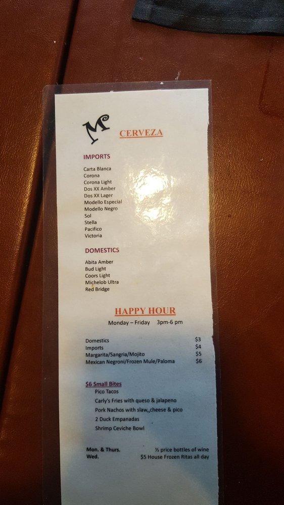 Menu at Mestizo Louisiana Mexican Cuisine restaurant, Baton Rouge, S ...