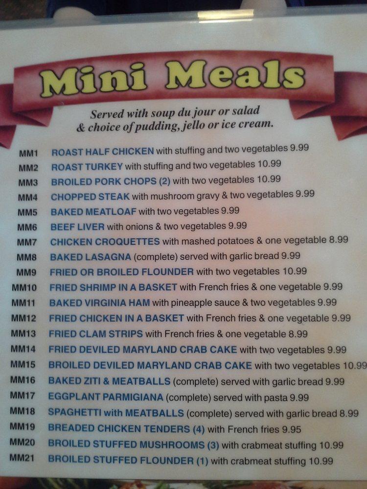 Menu at Salem Oak Diner fast food, Salem, 113 W Broadway