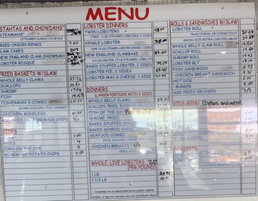 Menu at Chef Bob’s Lobstah Trap restaurant, Colorado Springs, Barnes Rd