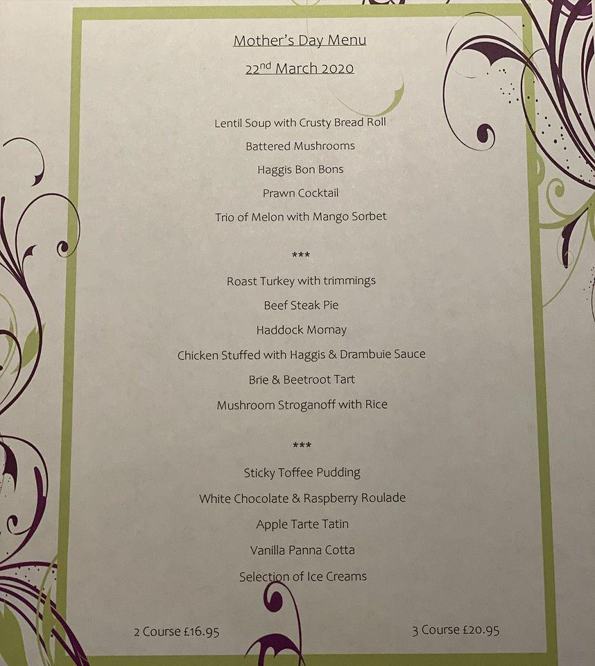 Menu at Findlay's Hotel & Restaurant, Fraserburgh