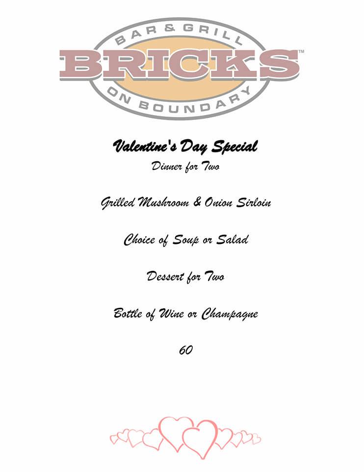 Menu at Bricks On Boundary pub & bar, Beaufort