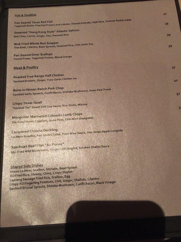 Menu at Five Sixty by Wolfgang Puck restaurant, Dallas