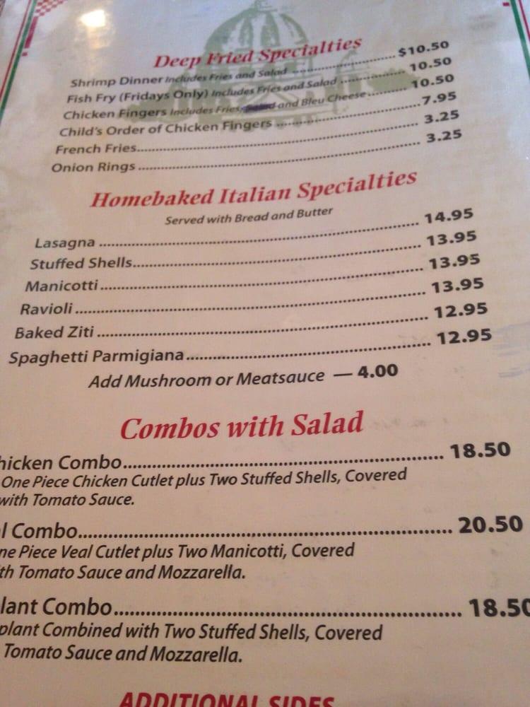 Menu at Frank's Sunny Italy Family Restaurant, Buffalo