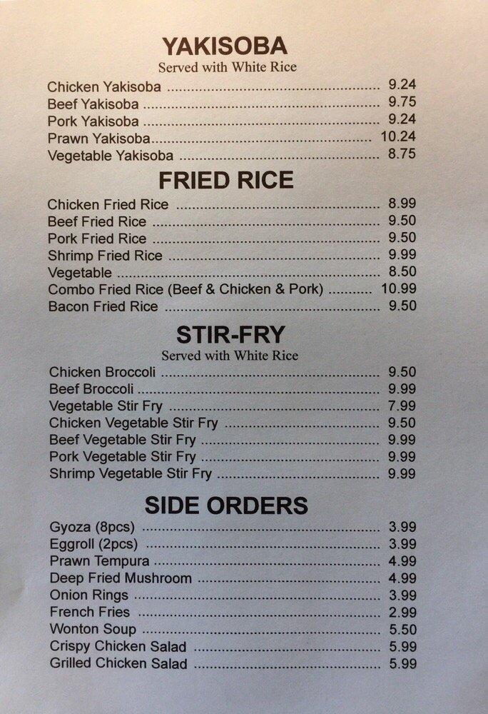 Menu at Goofy Goose Burgers & Teriyaki restaurant, Tacoma