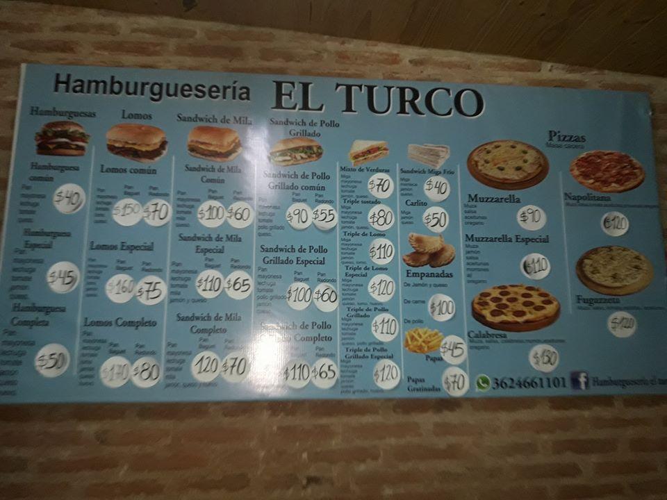 Menu at Hamburgueseria El Turco restaurant, Resistencia
