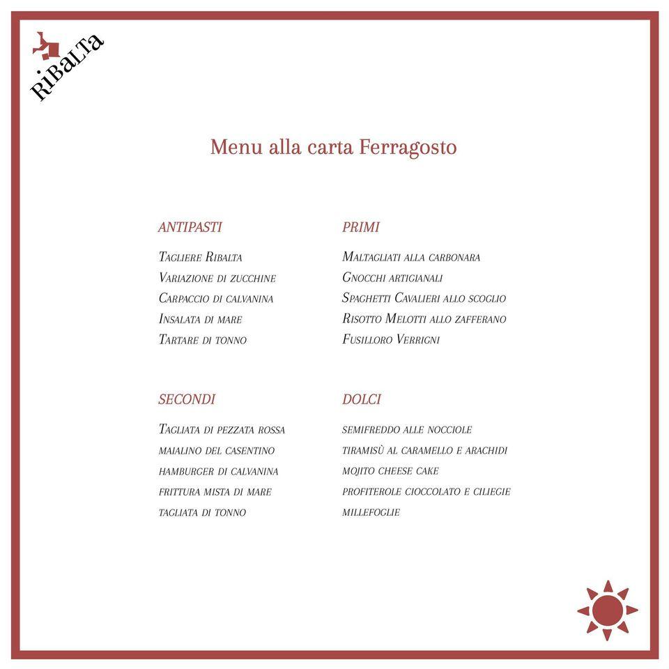 Menu at Ribalta Pizzeria&Cucina, Poppiano