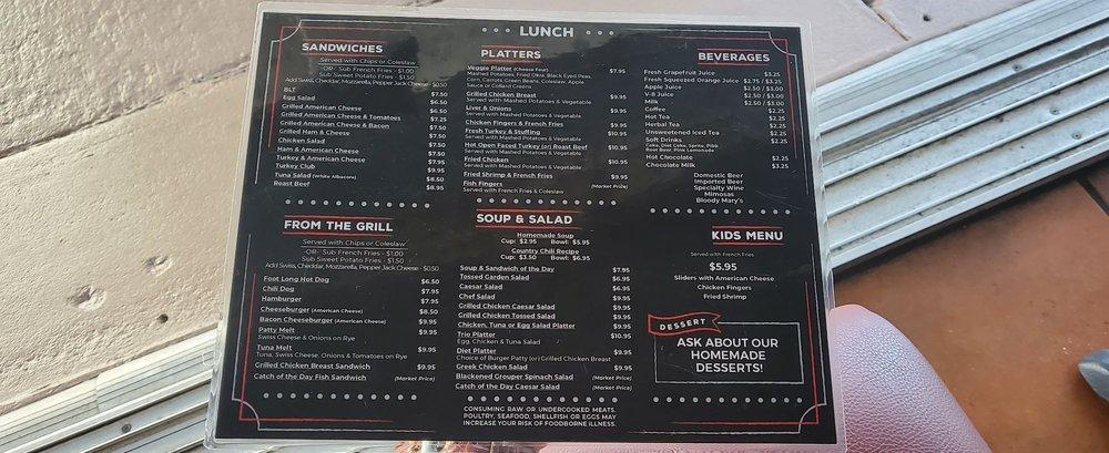 Menu at Maria's Cafe, Stuart, 10 SW Osceola St