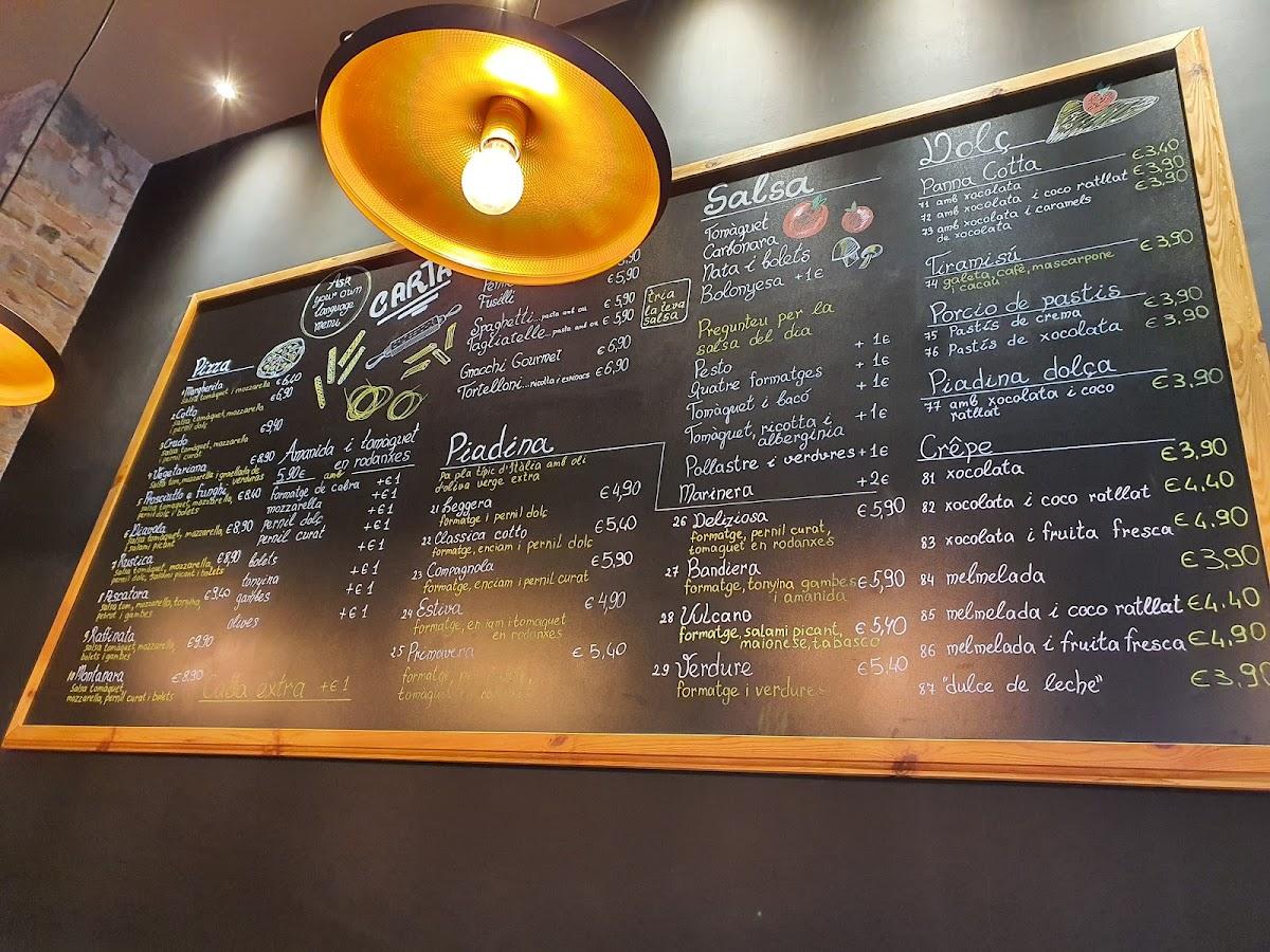 Menu at We love Italy restaurant, Barcelona