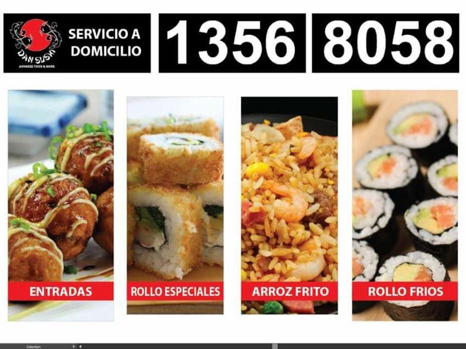 Menu at Dan Sushi restaurant, San Nicolás de los Garza
