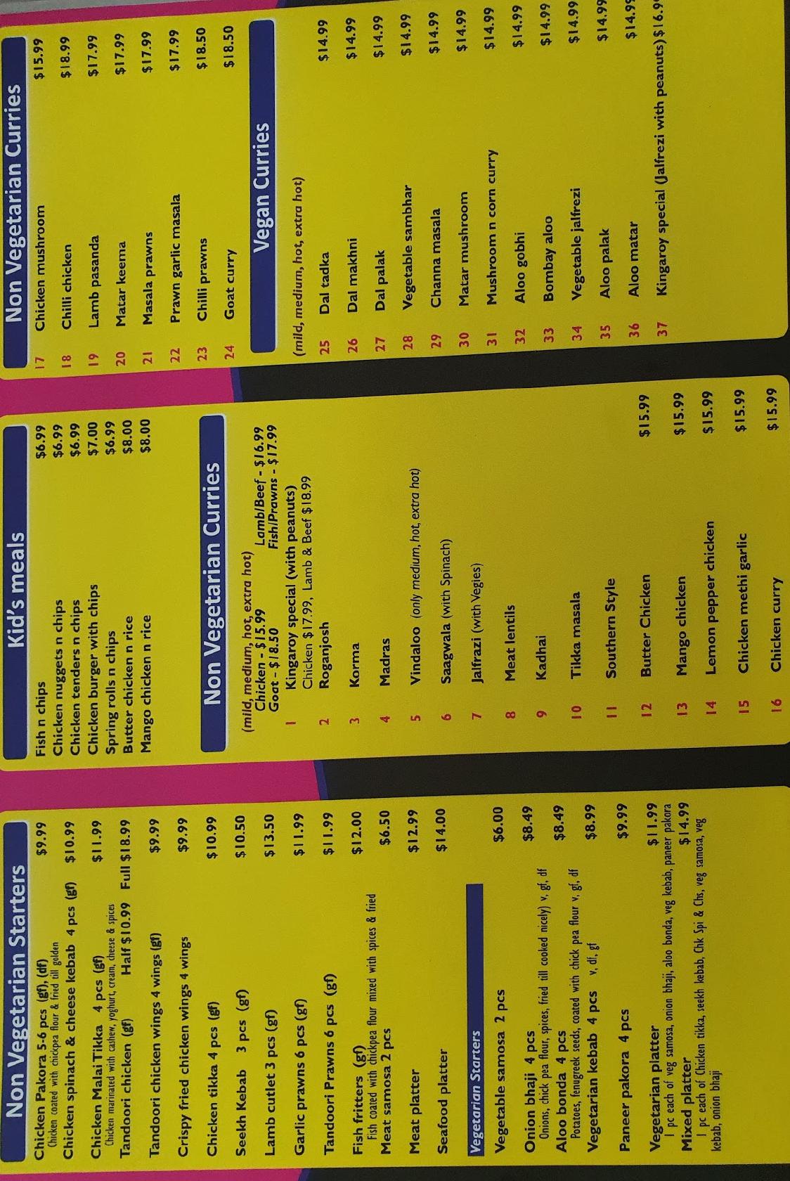 Menu at Divine Flavours indian restaurant, Kingaroy