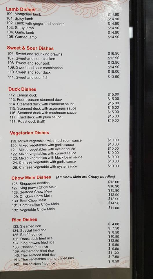 Menu at North Haven Asian Takeaway restaurant, North Haven