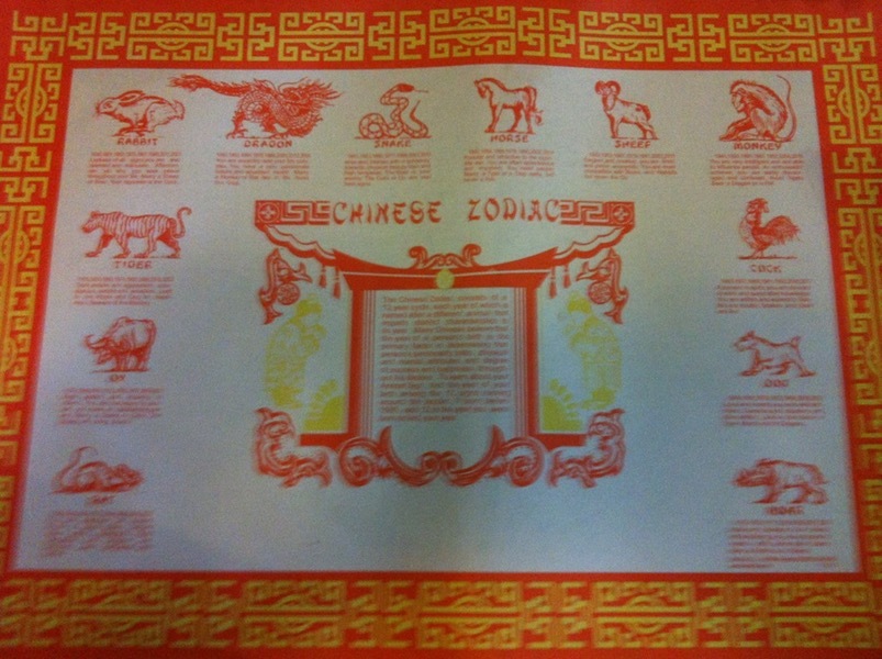 Menu at Tai Li restaurant, Houston