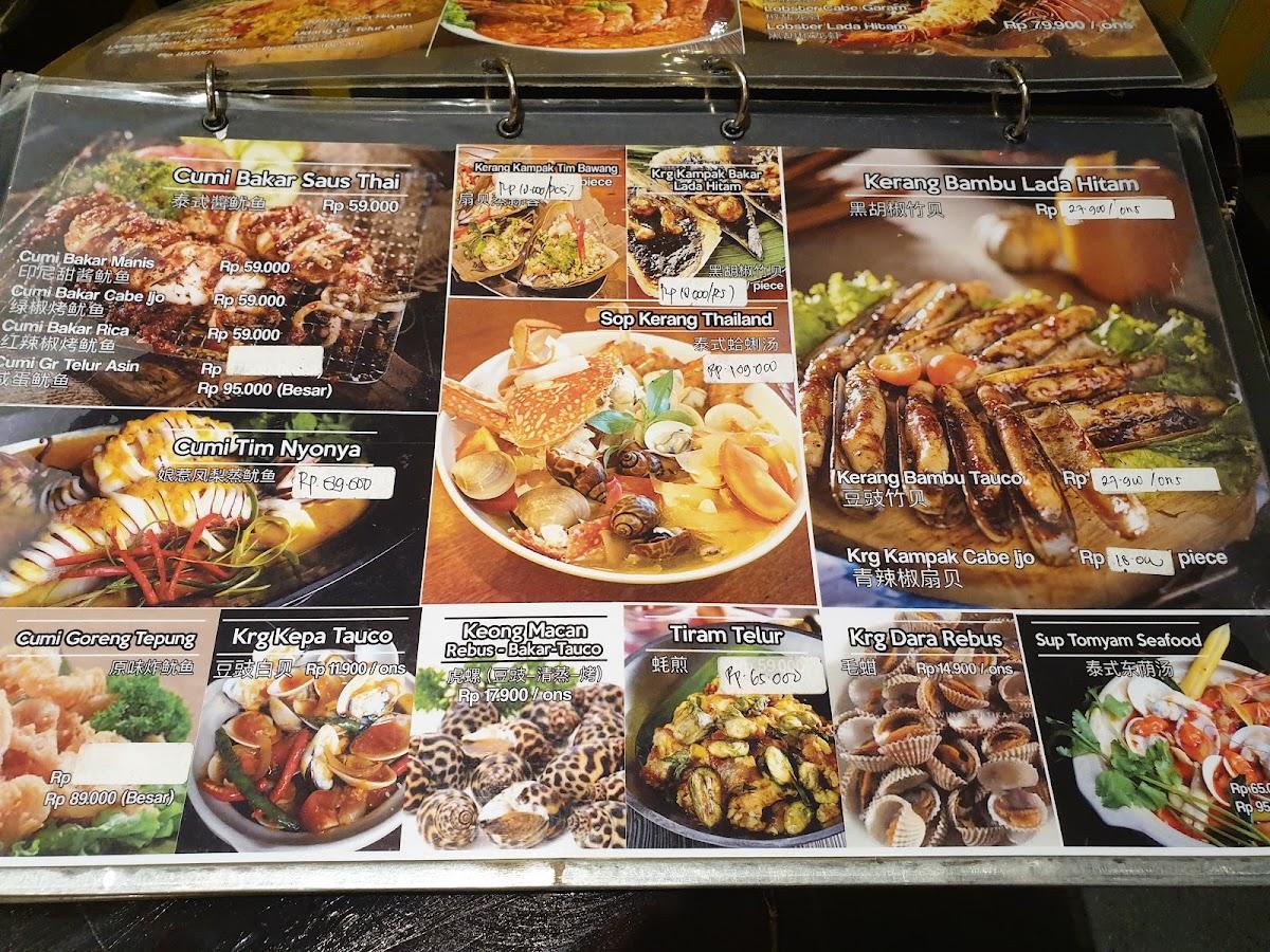 Menu at Cabe Ijo restaurant, Jakarta, Jl. Pluit Putra No.17