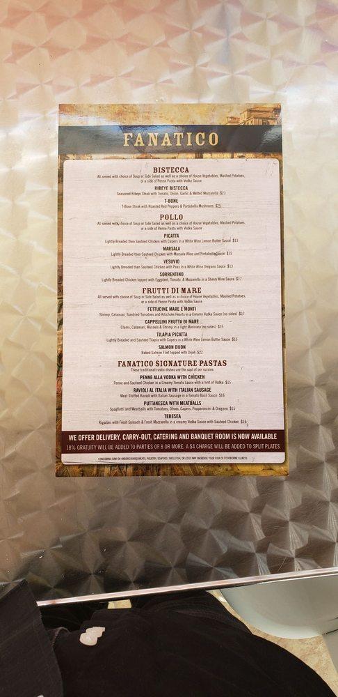 Menu at Fanatico restaurant, Whitewater, 162 W Main St