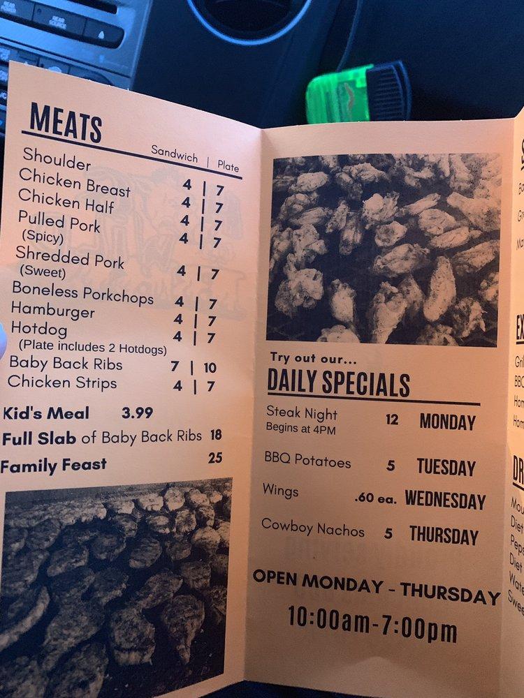 Menu at Hog Wild BBQ, Tompkinsville