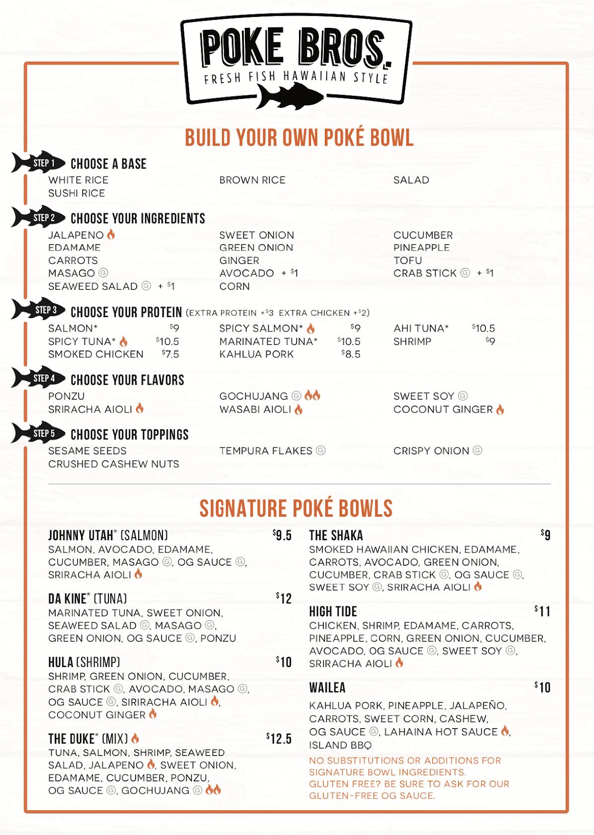 Menu at Poke Bros. pub & bar, Spartanburg
