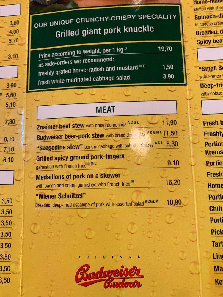 Speisekarte von Schweizerhaus pub & Bar, Wien