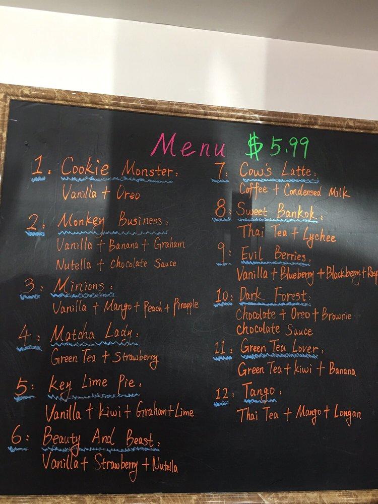 Menu at Freezing Cow desserts, Tulsa
