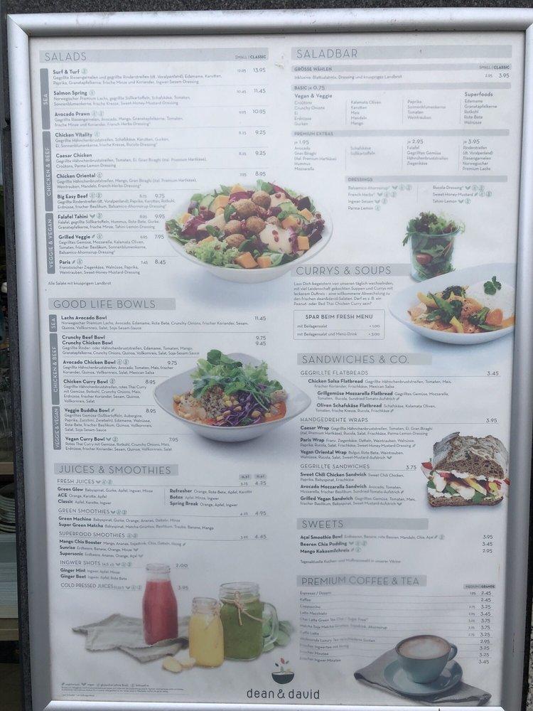 Speisekarte von dean and david restaurant, Aachen