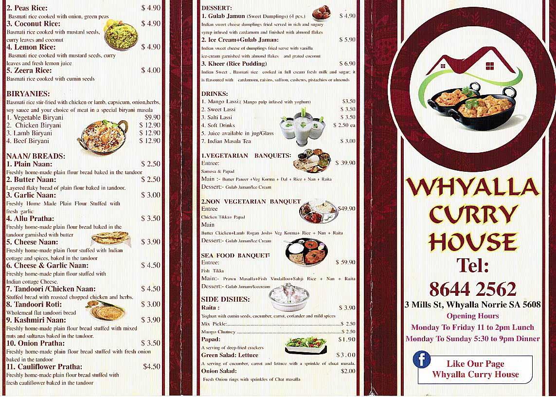 Menu at Espresso cafe & curry, Whyalla