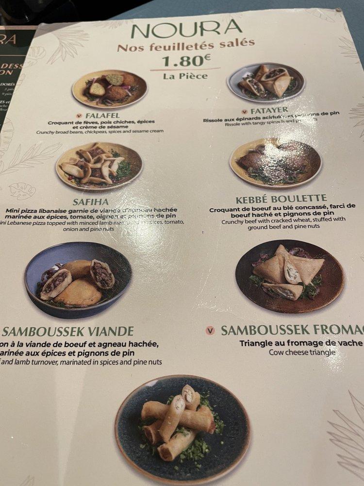 Menu au Noura Marceau restaurant, Paris, 27 avenue Marceau 27 avenue ...