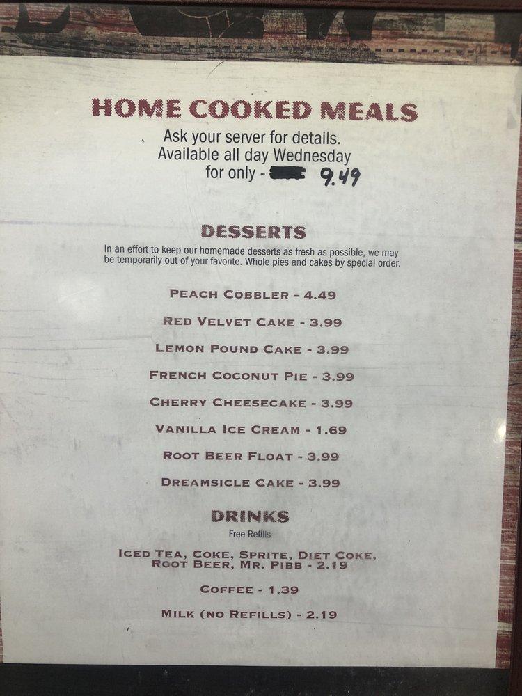Menu at Old Crow Real Pit Bar-B-Q, Umatilla