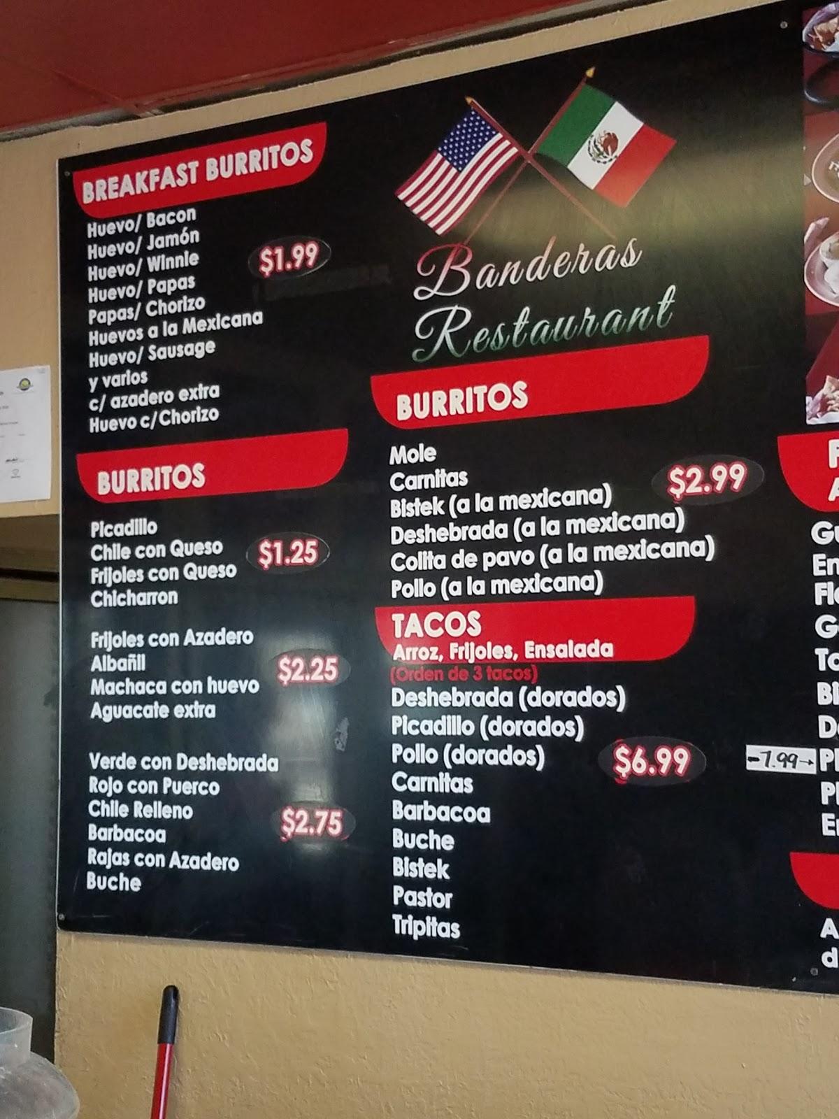 Menu at Banderas Restaurant, Clint