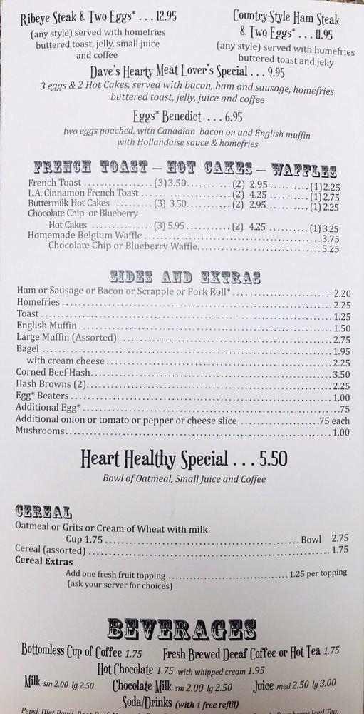 Menu at Family & Friends Country restaurant, Wind Gap