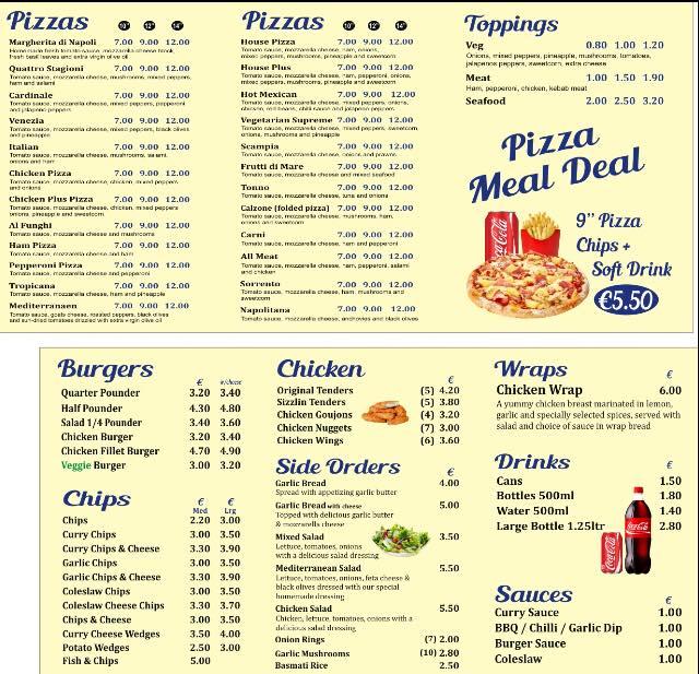 Menu at Gfc Ennis restaurant, Ennis