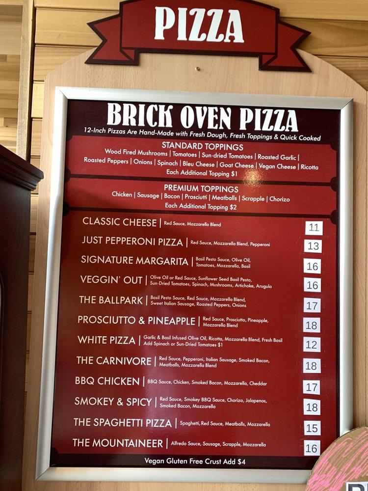 Menu at Riverfront Wood Fired Pizza pub & bar, Thomas