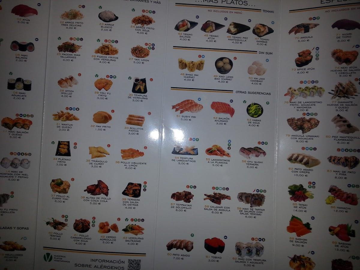 Menu at Sumo Fusión Restaurante, Madrid, C.Gran Vía