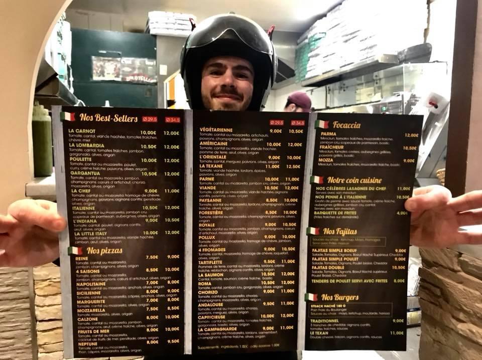 Menu au CASA PIZZA NICE Barla, Nice