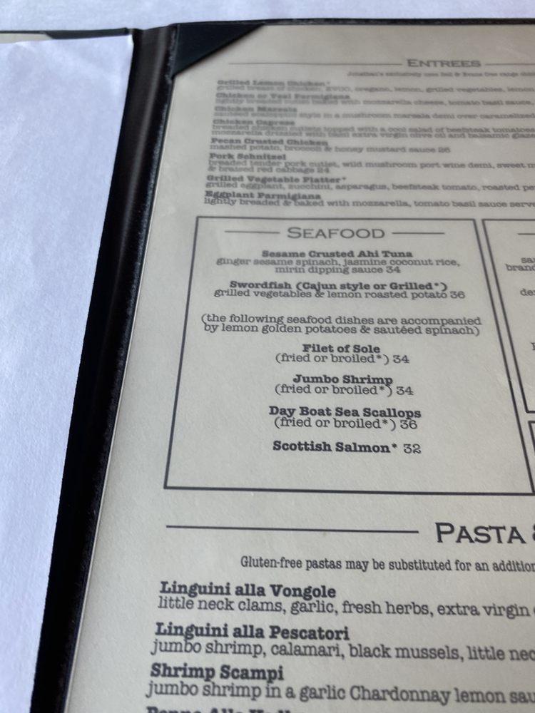 Menu at Jonathan's Restaurant New Hyde Park, Garden City Park