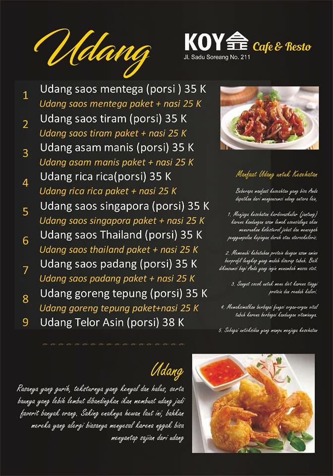 Menu at Koya Cafe & Resto, Soreang, Jl. Raya Soreang-Ciwidey No.211