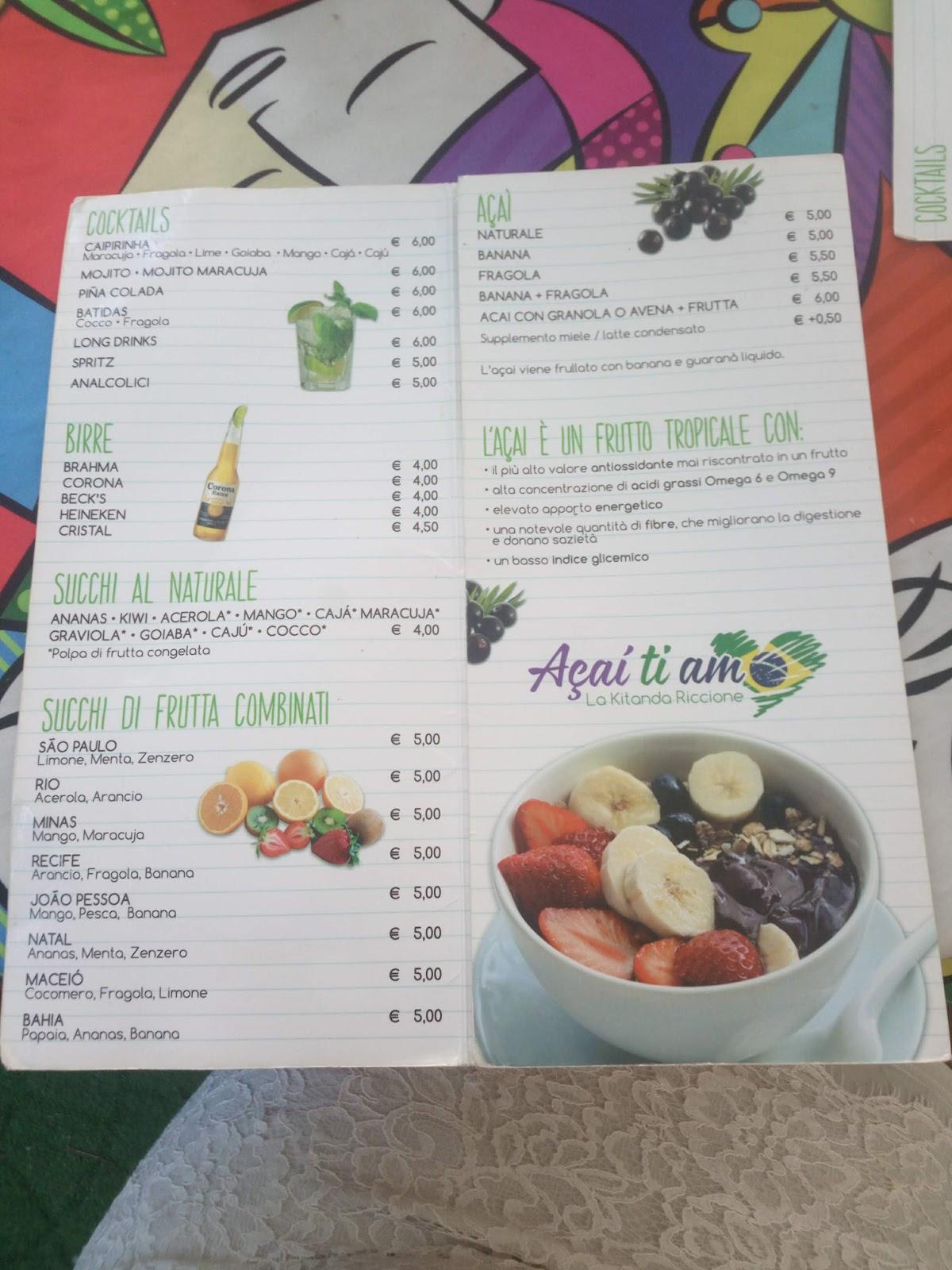 Speisekarte von La Kitanda restaurant, Riccione