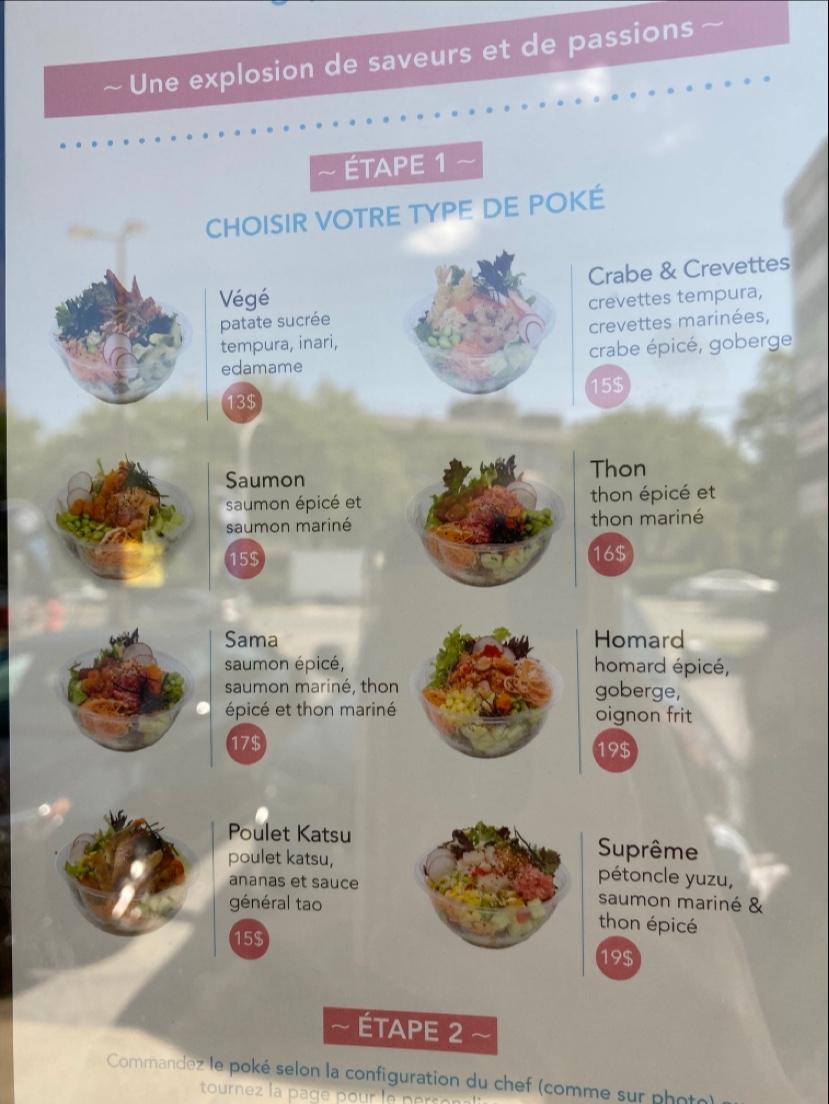Carta del restaurante Le Poké Station Ste-Dorothée, Laval