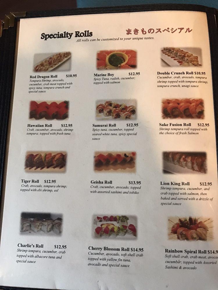 Menu at Tokyo Seoul restaurant, Pullman