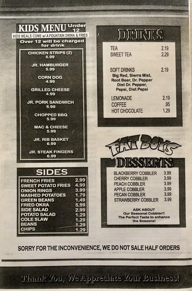 Menu At Fat Boys Barbecue Clovis Menu At Fat Boys Barbecue Clovis